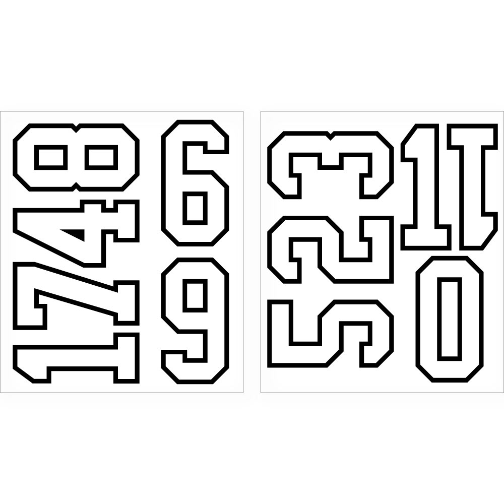 9-118 Athletic Numbers Team Pack - 5 inch Flocked White Iron-on – SEI ...