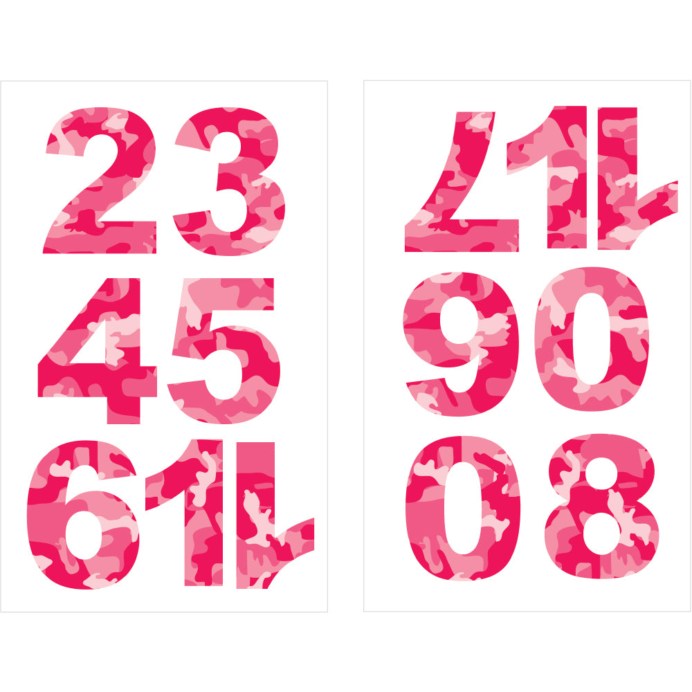 9-242 Hot Pink Camo Print Numbers - 2.75 inch Hot Pink Camo Print Numb ...