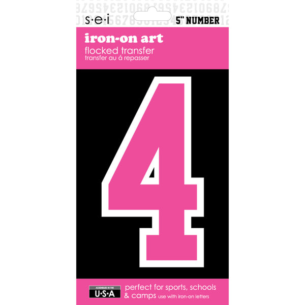 Pink Number 4 Clipart