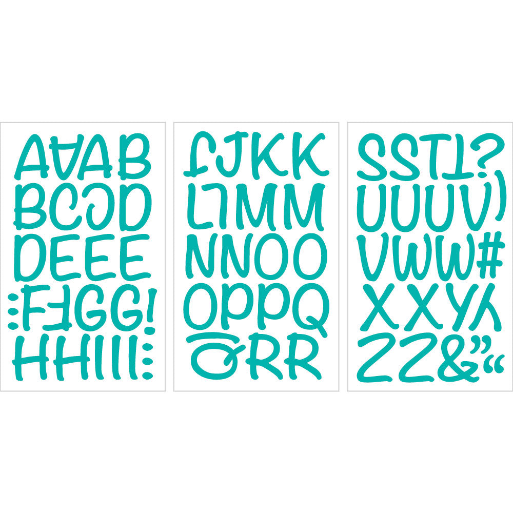 9-276 Friendly Alphabet - Turquoise Flocked 1.75 Inch Iron-on – SEI Crafts