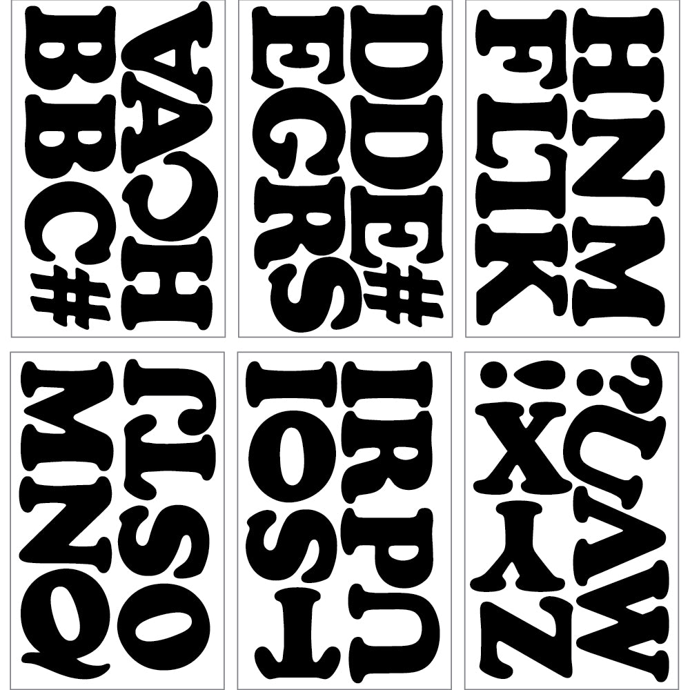 9-301 Chunky Alphabet - Black Flocked 3 Inch Iron-on – SEI Crafts