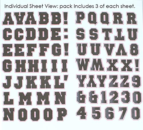 9-717 1.25 Inch Brown & Pink Varsity Cheer Letters Bundle Pack – SEI Crafts